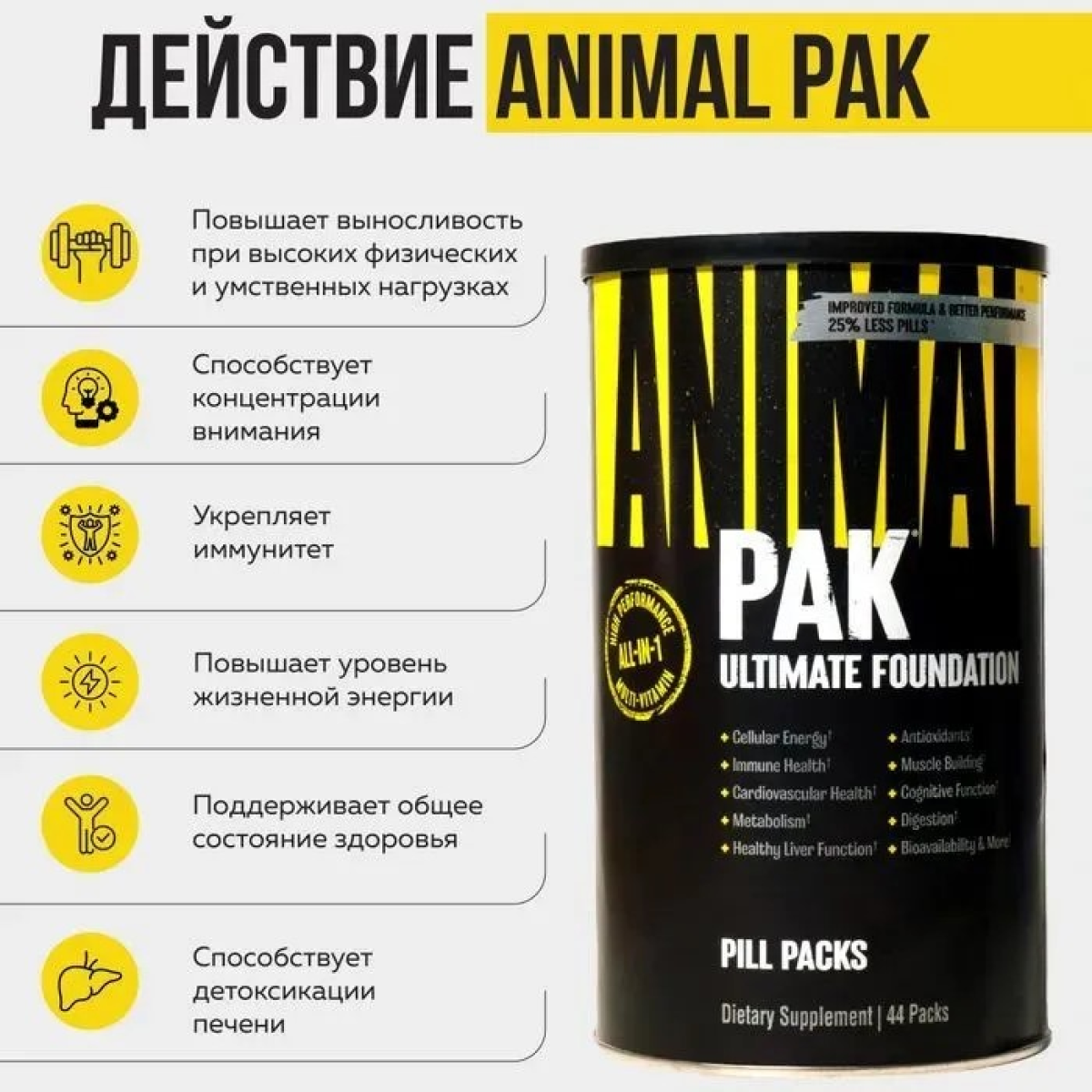 Вітамінно-мінеральний комплекс, Animal Pak - 44pack